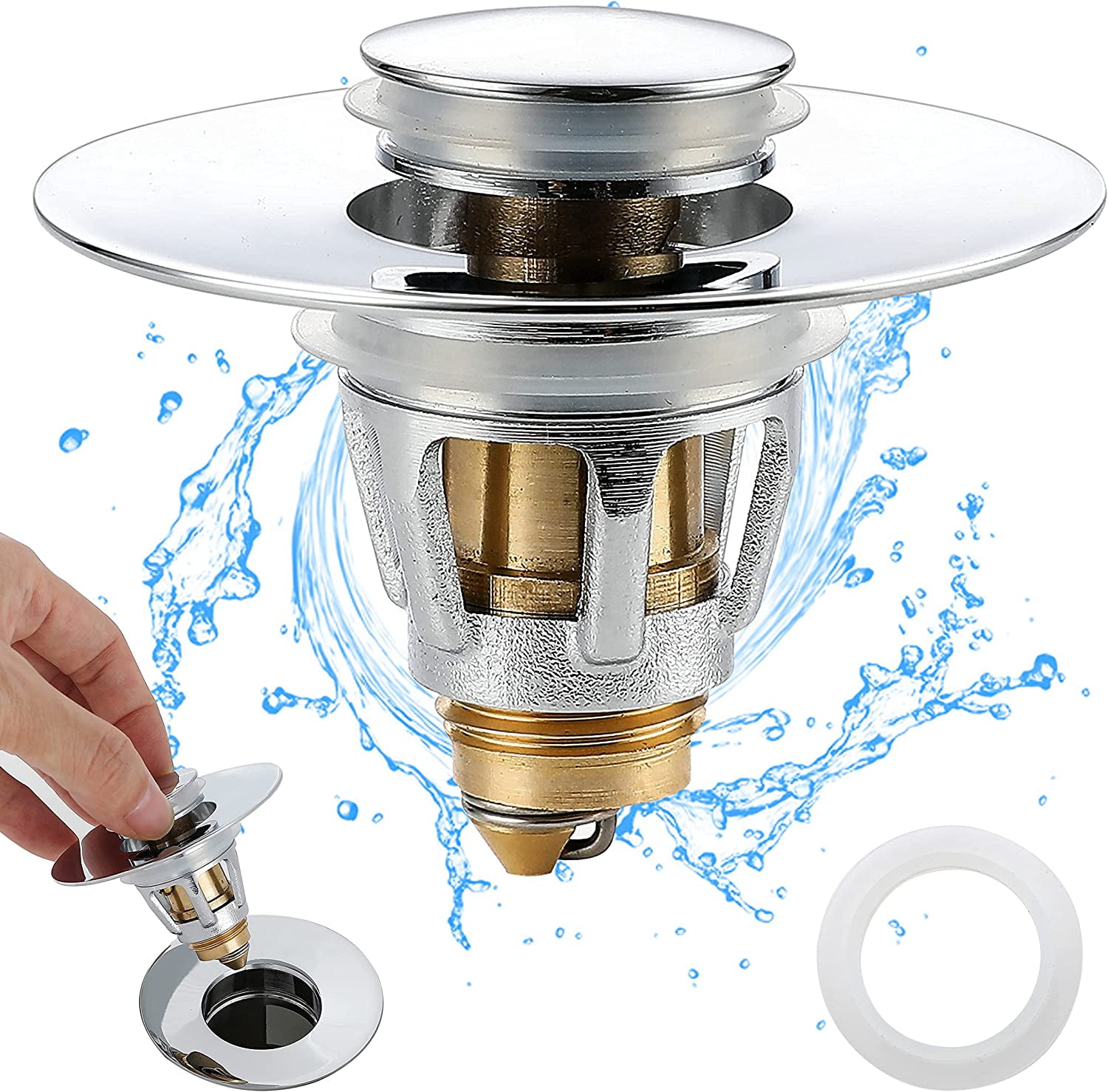 Bathroom Sink Stopper - for 1.25" Standard Drain Holes, Pop Up Sink ...