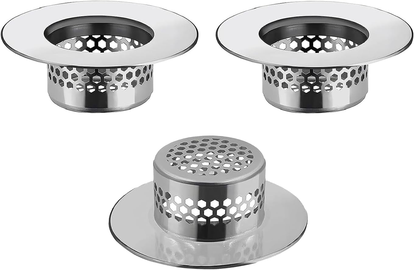 Bathroom Sink Strainer (3 Pack), Bathtub Drain Cover Lavatory Sink ...