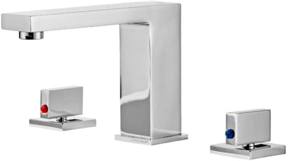 Bathroom Sink Taps 3 Hole Chrome Plated Brass Independent Control Of ...