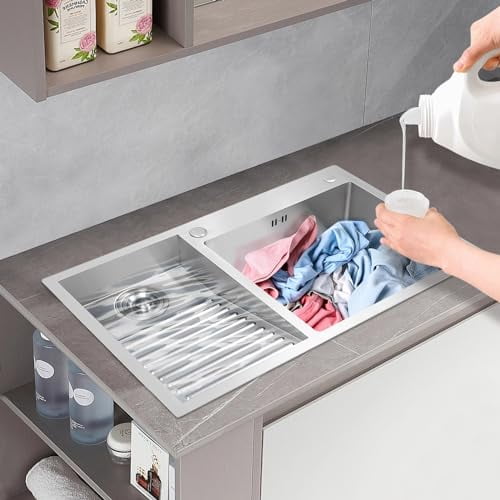 Bathroom Sinks Laundry Pool Balcony Household Stainless Steel Laundry ...