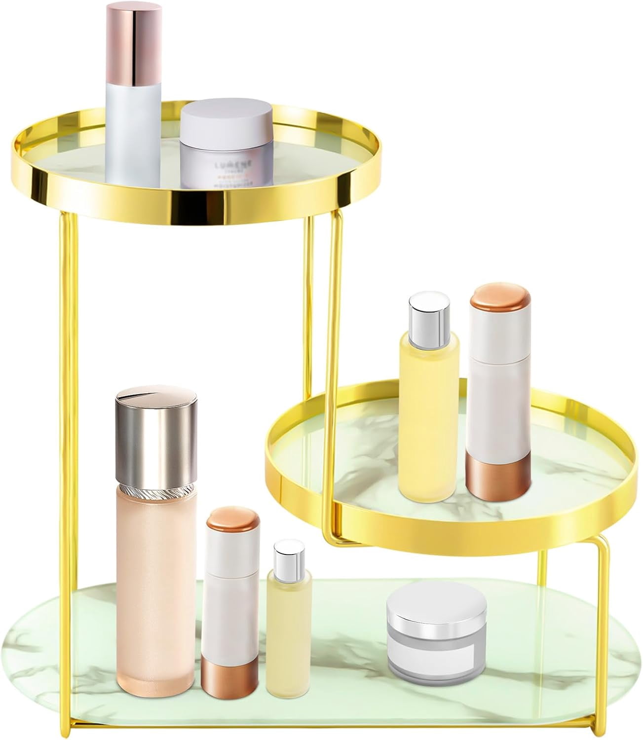 Bathroom Skin Care Shelf, Cosmetic Countertop Organizer, 3 Tier Storage ...