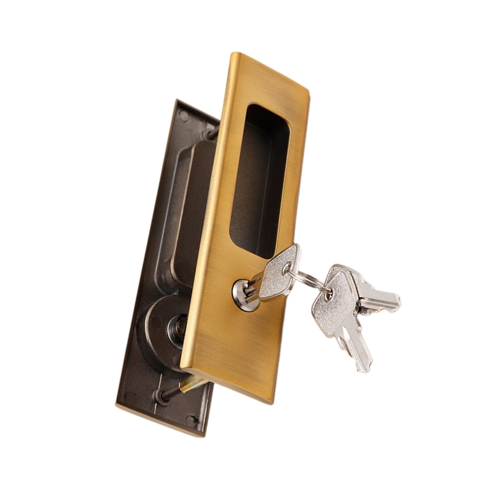 Bathroom Sliding Door Lock Set Zinc Alloy Hardware Invisible Bathroom ...