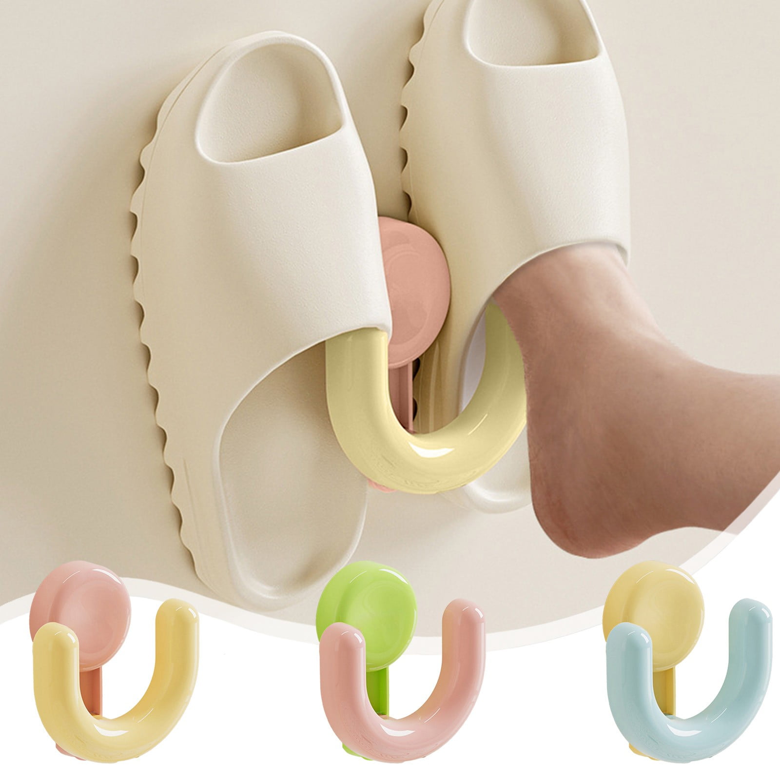 Bathroom Slipper Rack, Suction Cup Slipper Storage, No Punching Wall ...