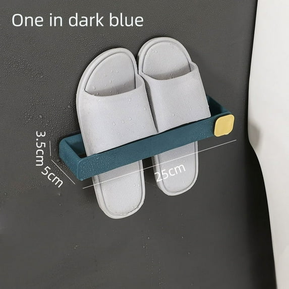 Bathroom Slipper Shelf No Punching Wall Mounted One Piece Shoe Rack ...