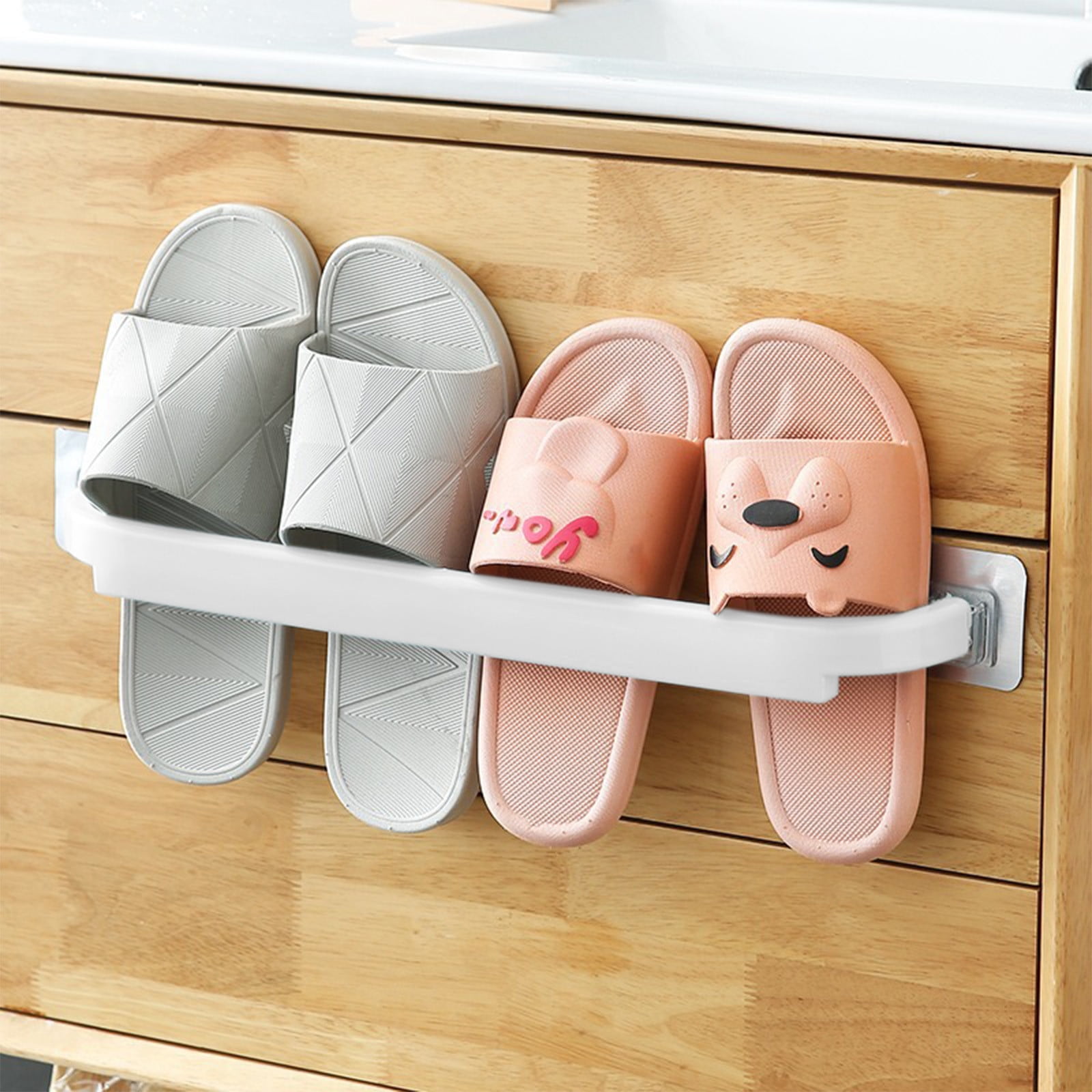Bathroom Slippers Rack under $5! Bzdzmqm No Drill Bathroom Slippers ...