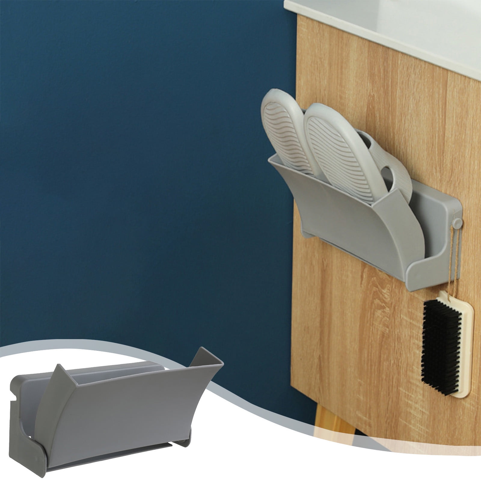 Bathroom Slippers Rack, Wall Mounted Shoe Organizer, Easy Installation ...