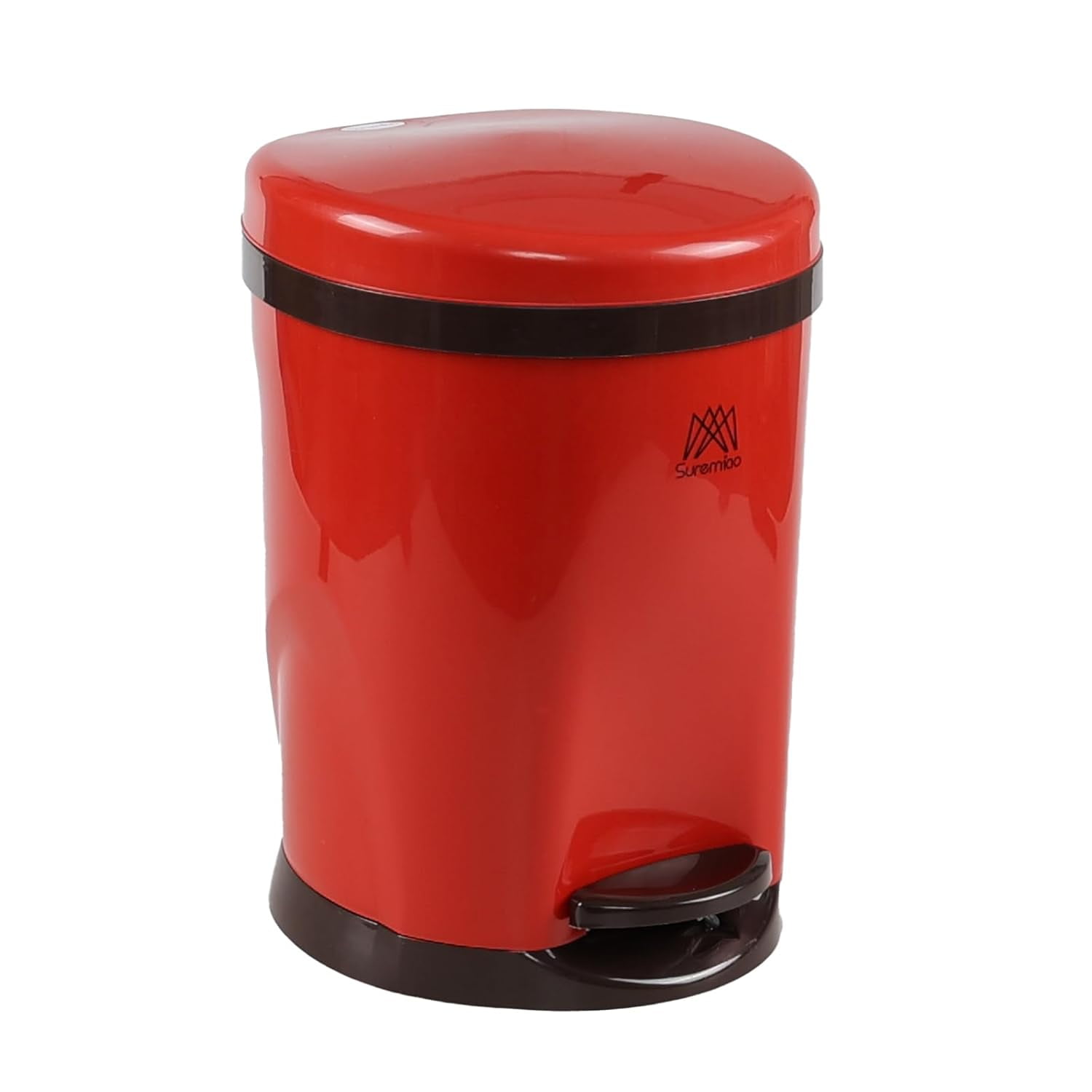Bathroom Small Plastic Trash Can with Pedal Step, Round Small Garbage ...
