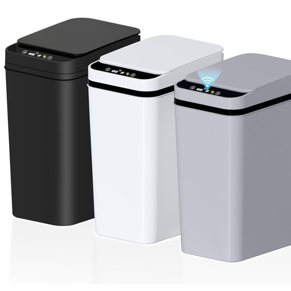 Bathroom Small Trash Can with Lid, Touchless Automatic Garbage Can Slim ...