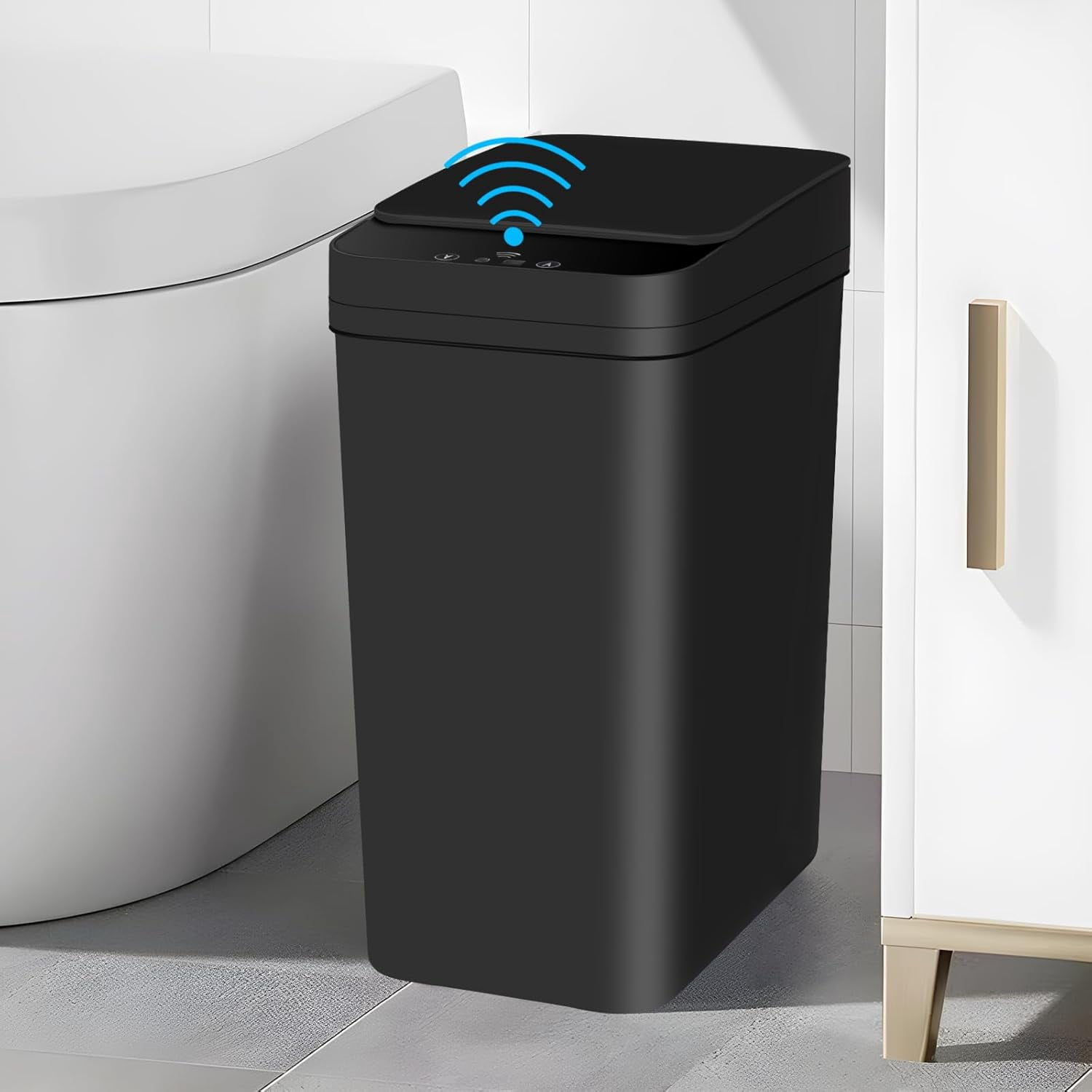 Bathroom Smart Touchless Trash Can 2.2 Gallon Automatic Motion Sensor ...