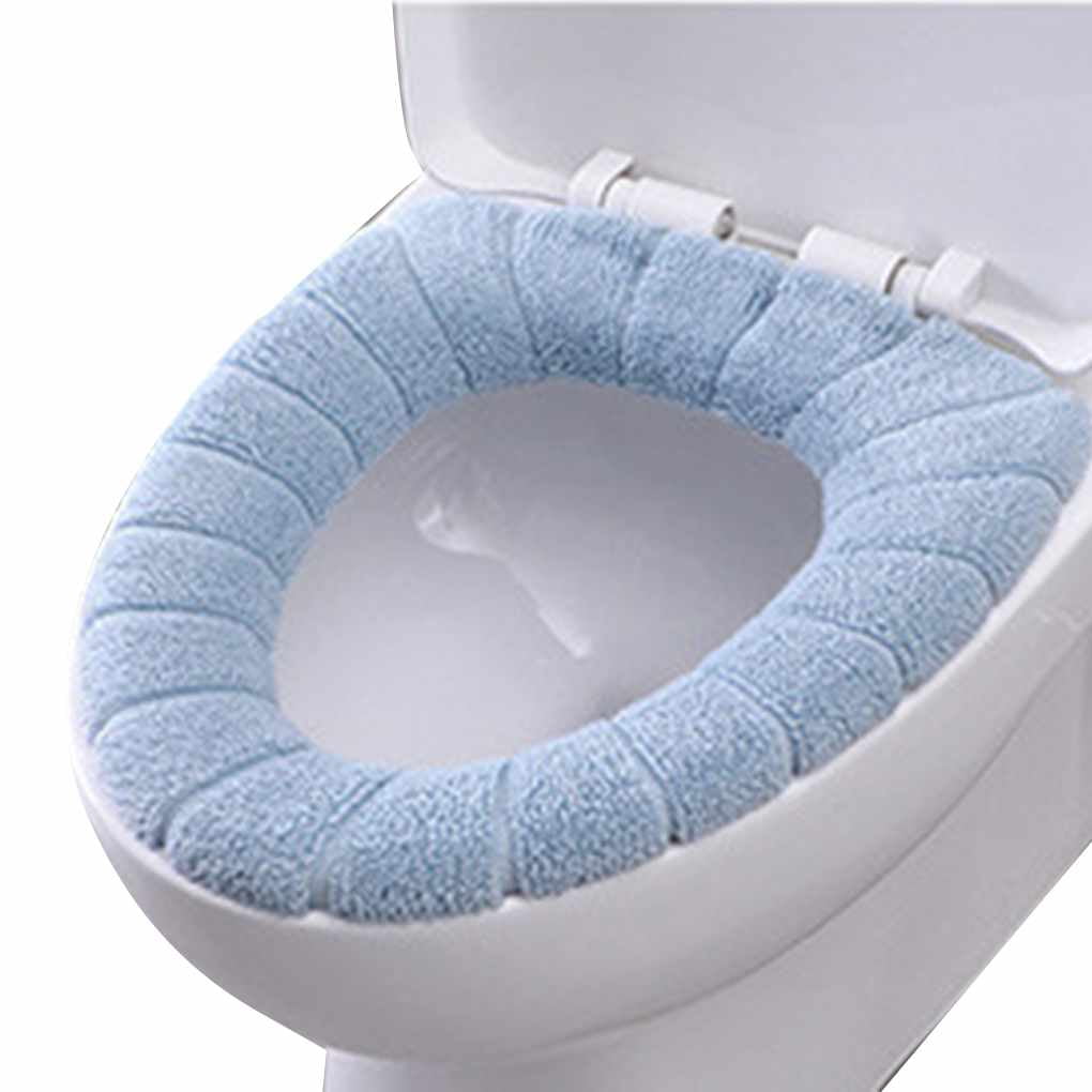 Bathroom Soft Thicker Warmer Stretchable Washable Cloth Toilet Seat ...