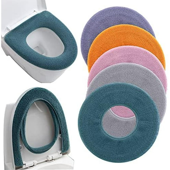 Bathroom Soft Thicker Warmer Stretchable Washable Cloth Toilet Seat ...