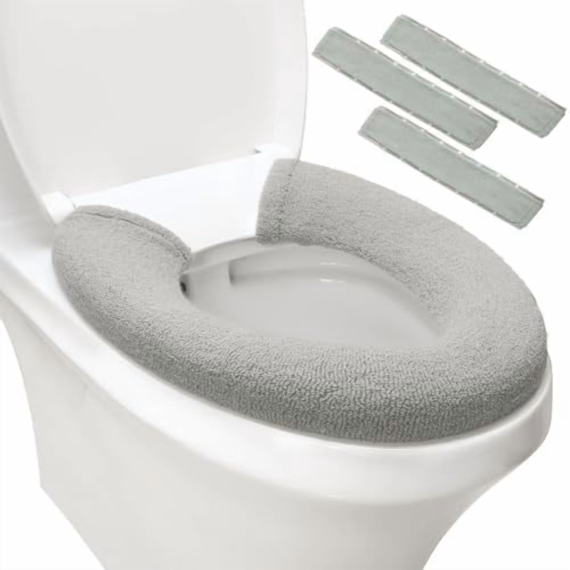 Bathroom Soft Thicker Warmer Stretchable Washable Cloth Toilet Seat ...