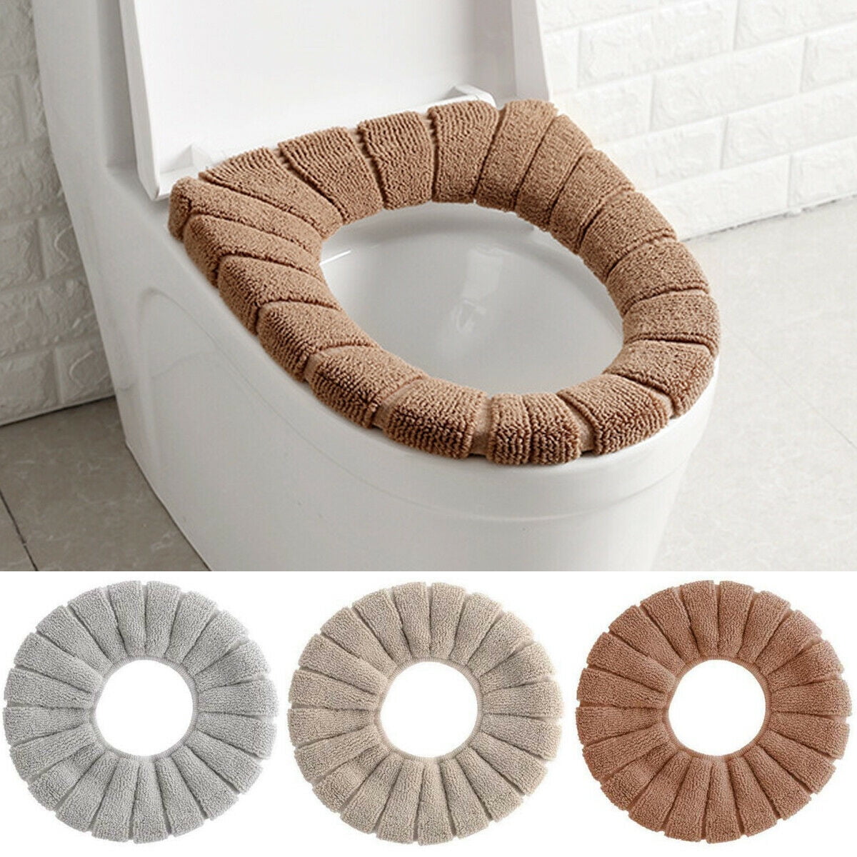 Bathroom Soft Toilet Seat Cover Pads, Thicker Washable, Stretchable ...
