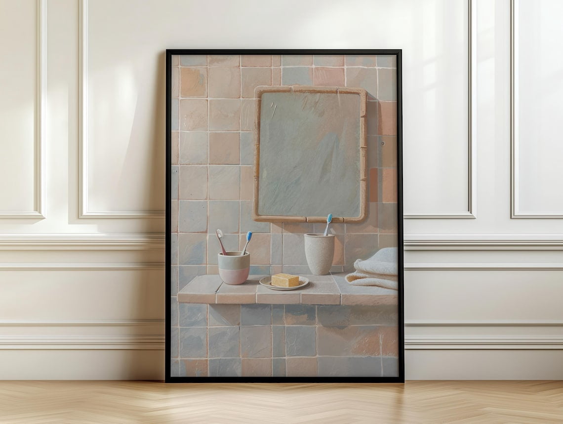 Bathroom Still Life Vanity Wall Art Print, Unframed Paper Poster ...