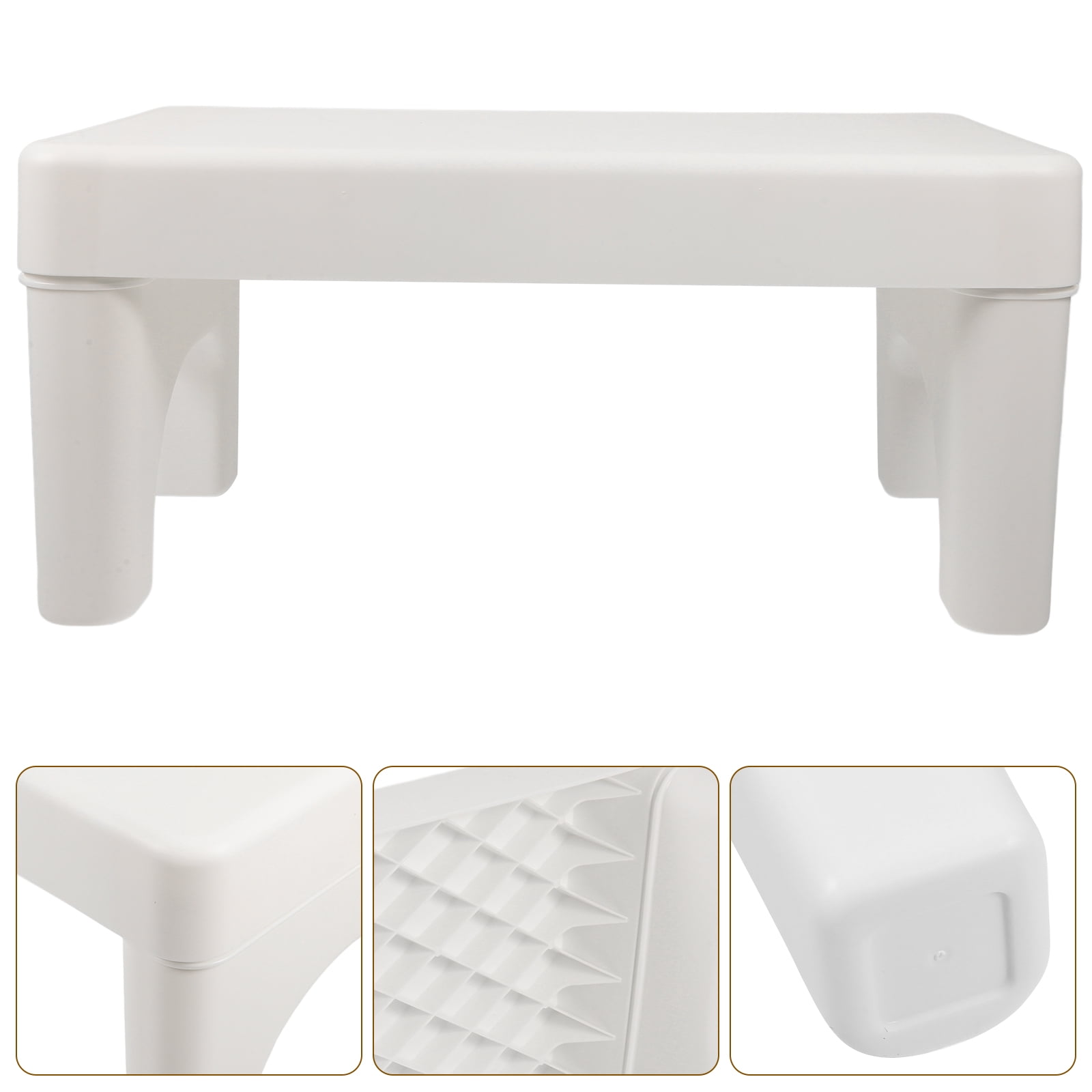 UEETEK Durable White Bathroom Stool Toilet Foot Stool with Anti Slip ...