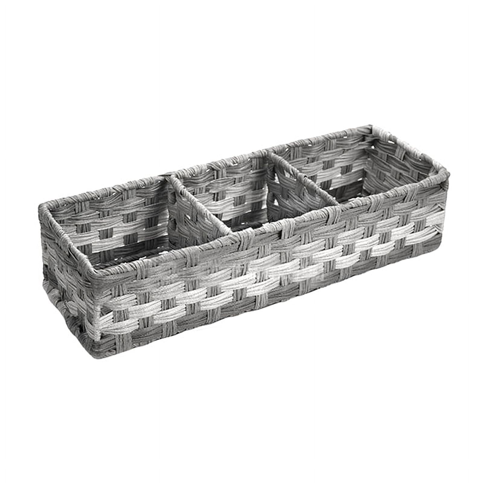 Bathroom Storage Baskets Toilet Paper Storage Basket with 3 Divider ...
