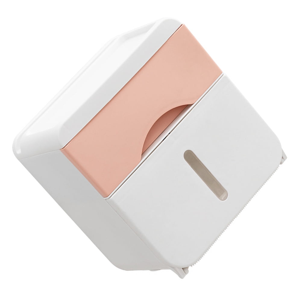 Bathroom Storage Box Paper Holder with Drawer Water Proof Pink Abs ...
