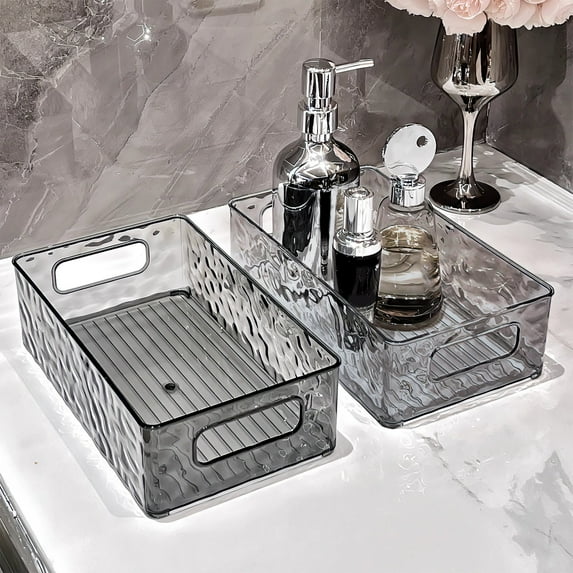 Bathroom Storage Box, Plastic Cosmetic Organizer, Modern Glacier ...