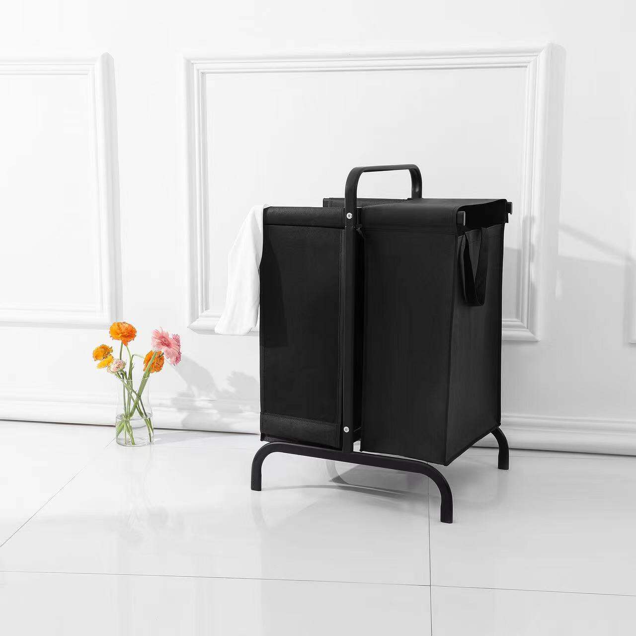 Bathroom Storage Cabinet 2-Tier Laundry Hamper 110L Large Oxford ...