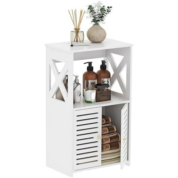Bathroom Storage Cabinet, 3-Tier Small Floor Cabinet Freestanding ...