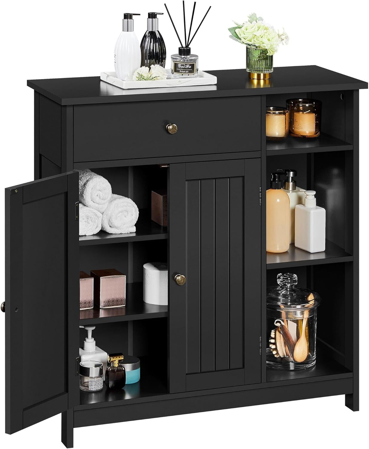 Bathroom Storage Cabinet, Bathroom Floor Cabinet with 2 Doors and 1 ...