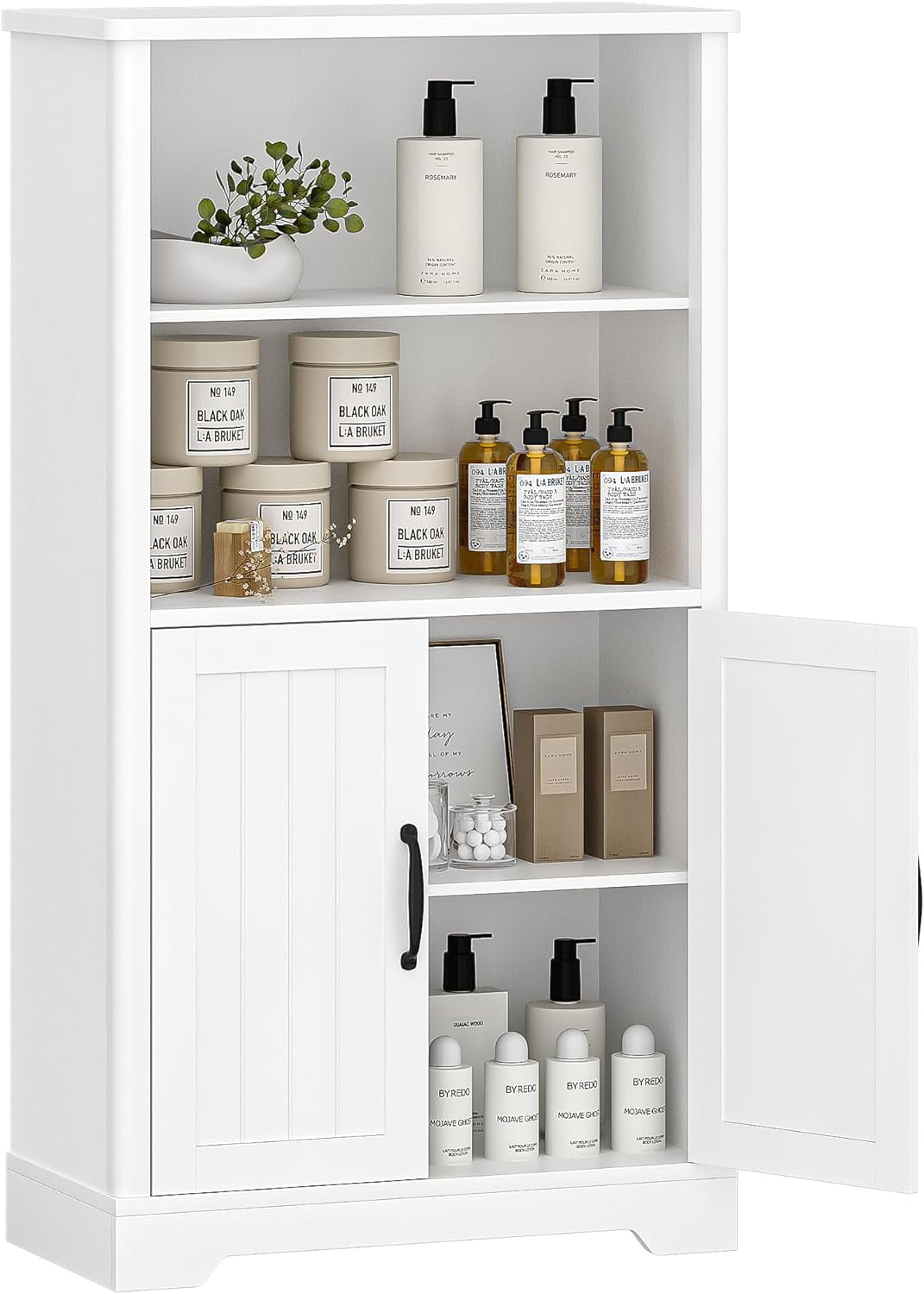 Bathroom Storage Cabinet, Freestanding Double Door Cabinet, 2 ...