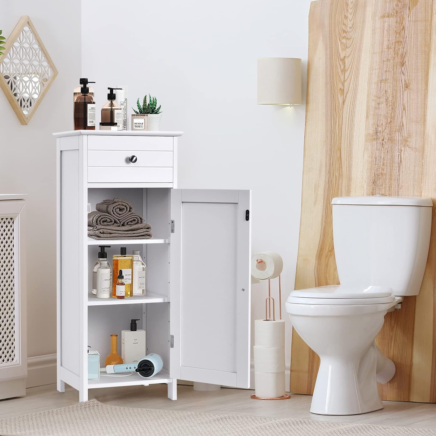 Bathroom Storage Cabinet, Freestanding Floor Cabinet with Drawers ...