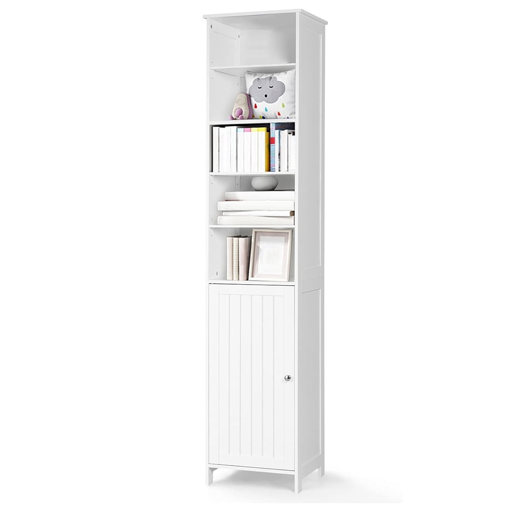 Narrow Floor Cabinet for Bathroom, 3-Level Adjustable Shelves Storage ...