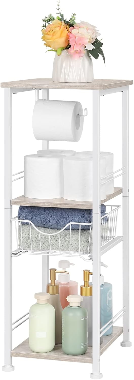 Bathroom Storage Cabinet Freestanding Bathroom Shelf with Drawer Toilet ...