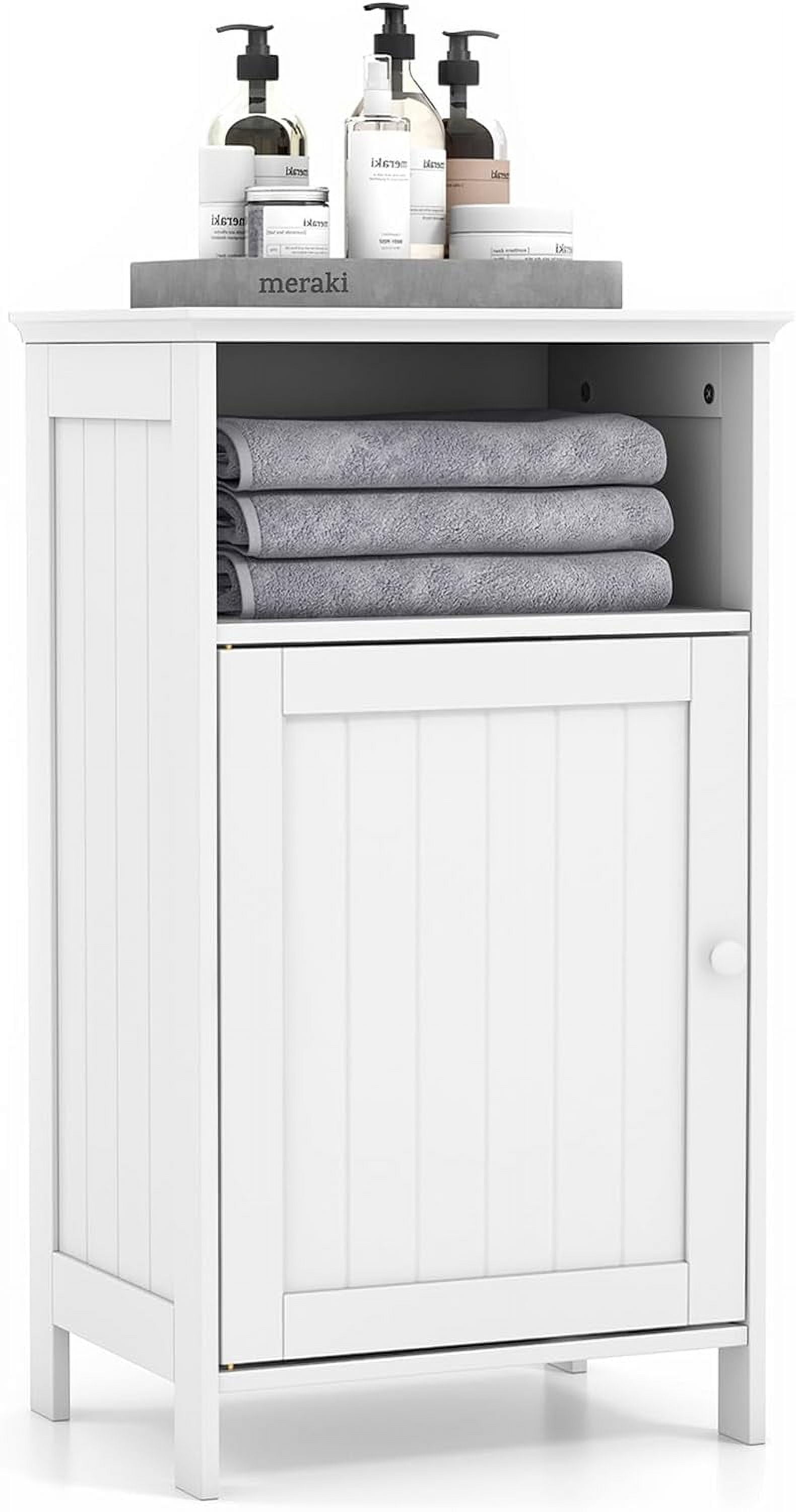 Bathroom Storage Cabinet, Freestanding Wooden Bathroom Floor Cabinet ...