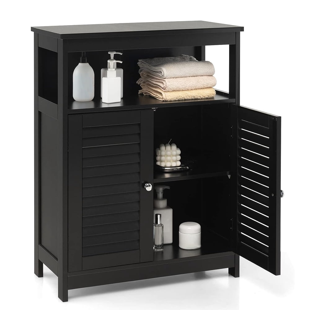 Bathroom Storage Cabinet, Freestanding Wooden Side Storage Organizer ...
