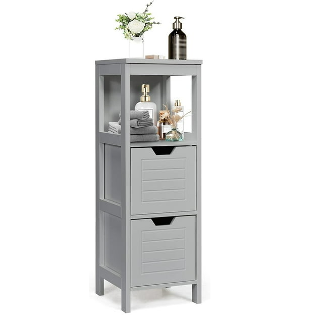 Bathroom Storage Cabinet, Freestanding Wooden Side Storage Cabinet ...