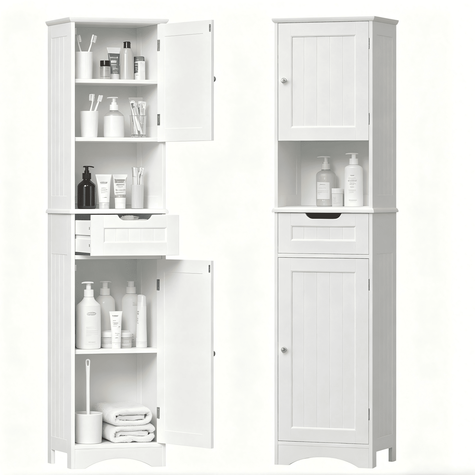 Lofka 67”H Tall Bathroom Cabinet, Narrow Floor Cabinet with Door ...
