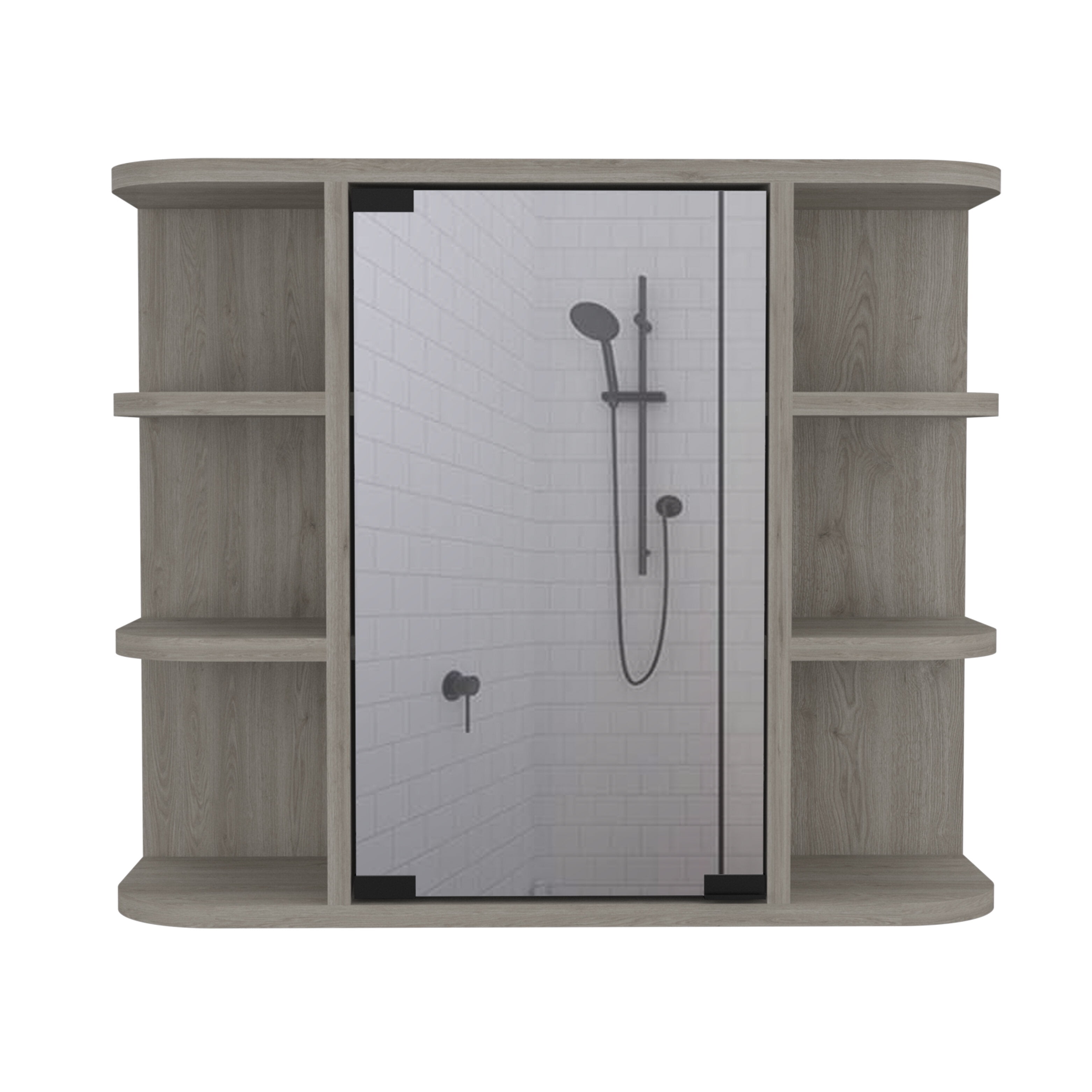 Bathroom Storage Cabinet Milan Medicine Cabinet, Six External Shelves ...