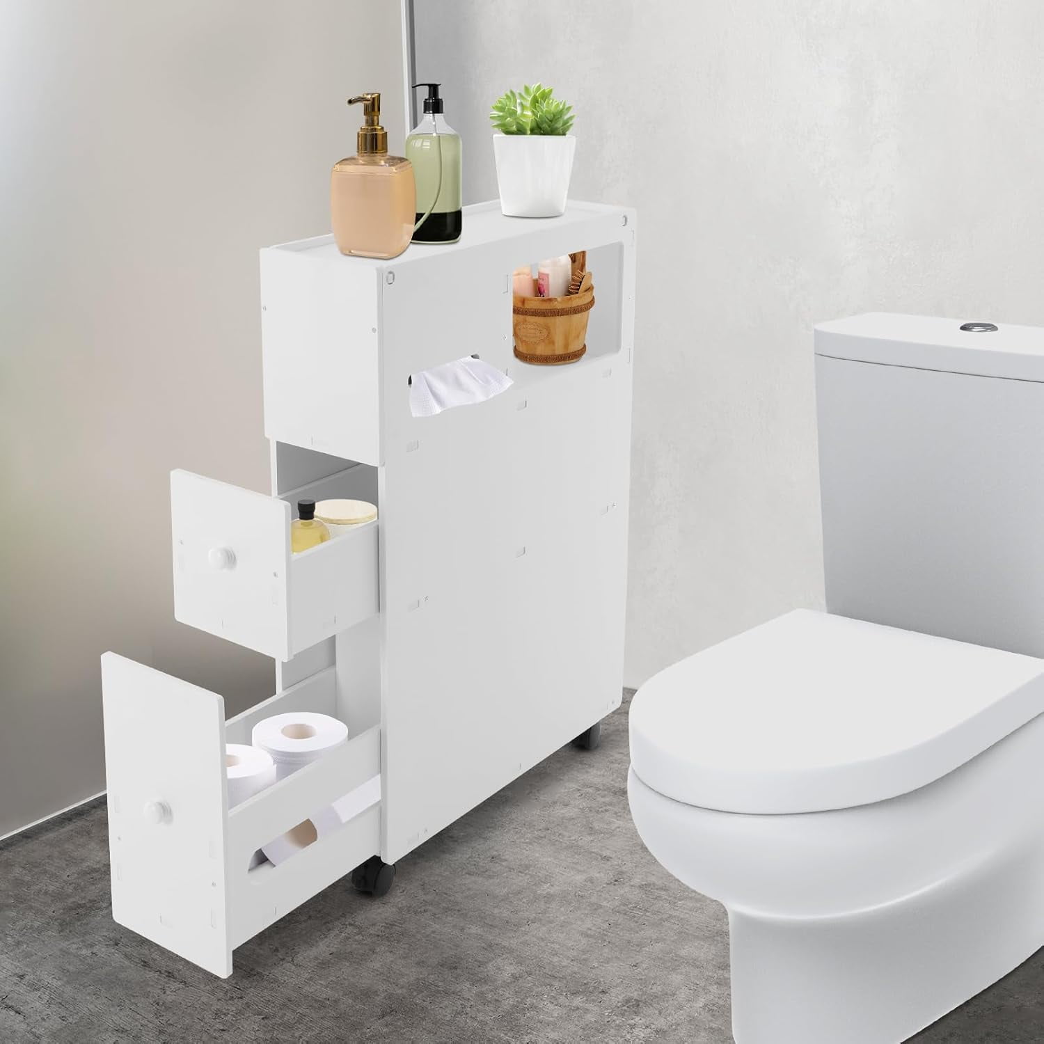 Bathroom Storage Cabinet, Narrow Floor Storage Cabinet, Storage Cabinet ...