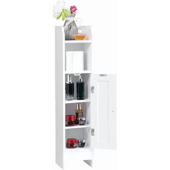 Bathroom Storage Cabinet, Narrow Toilet Paper Cabinet, Corner Floor ...