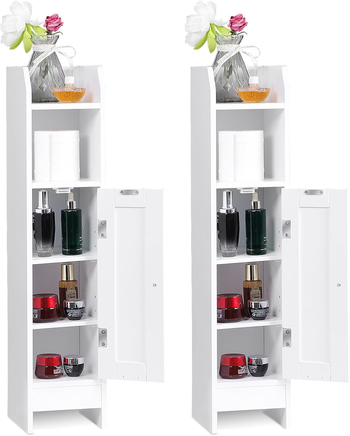 Bathroom Storage Cabinet, Narrow Toilet Paper Cabinet, Corner Floor ...