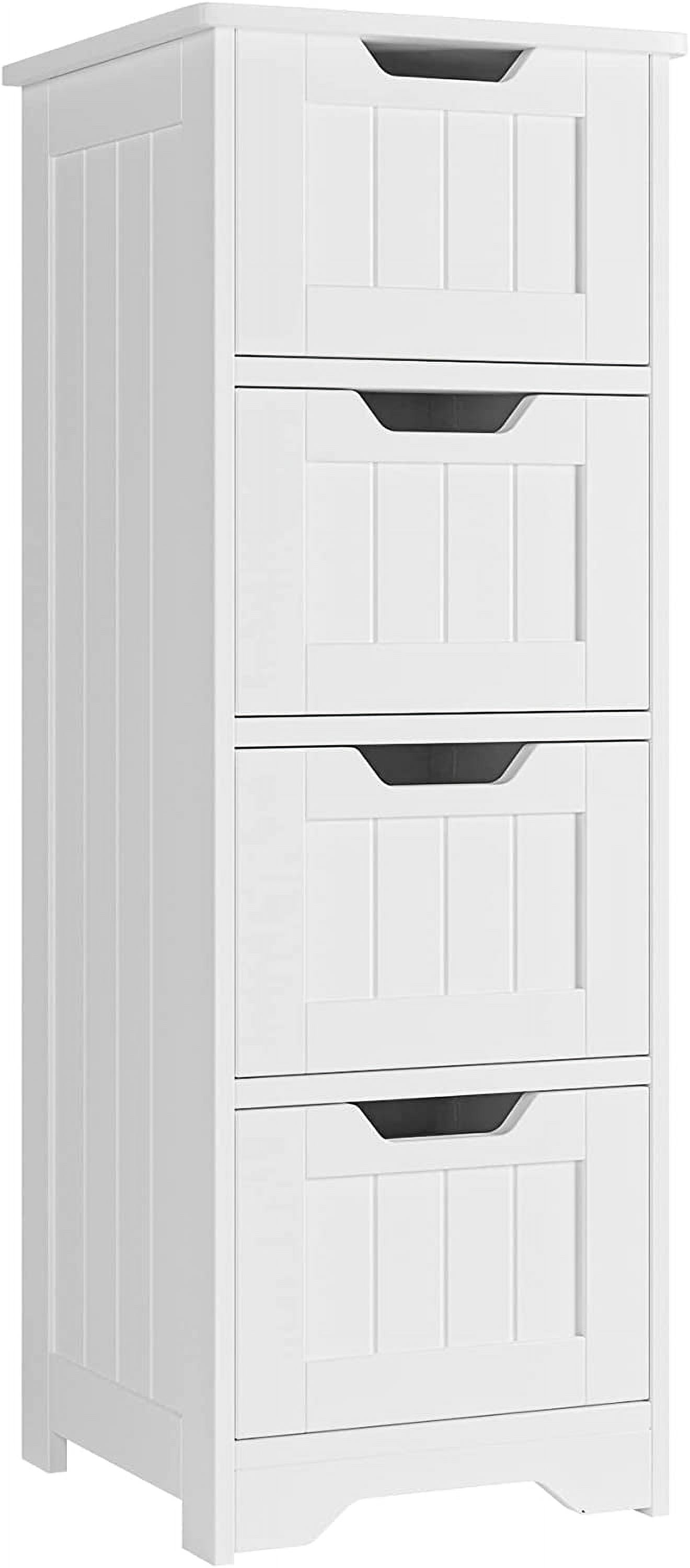 Bathroom Storage Cabinet, Side Cabinet with 4 Drawers, 11.8” x 11.8” x ...