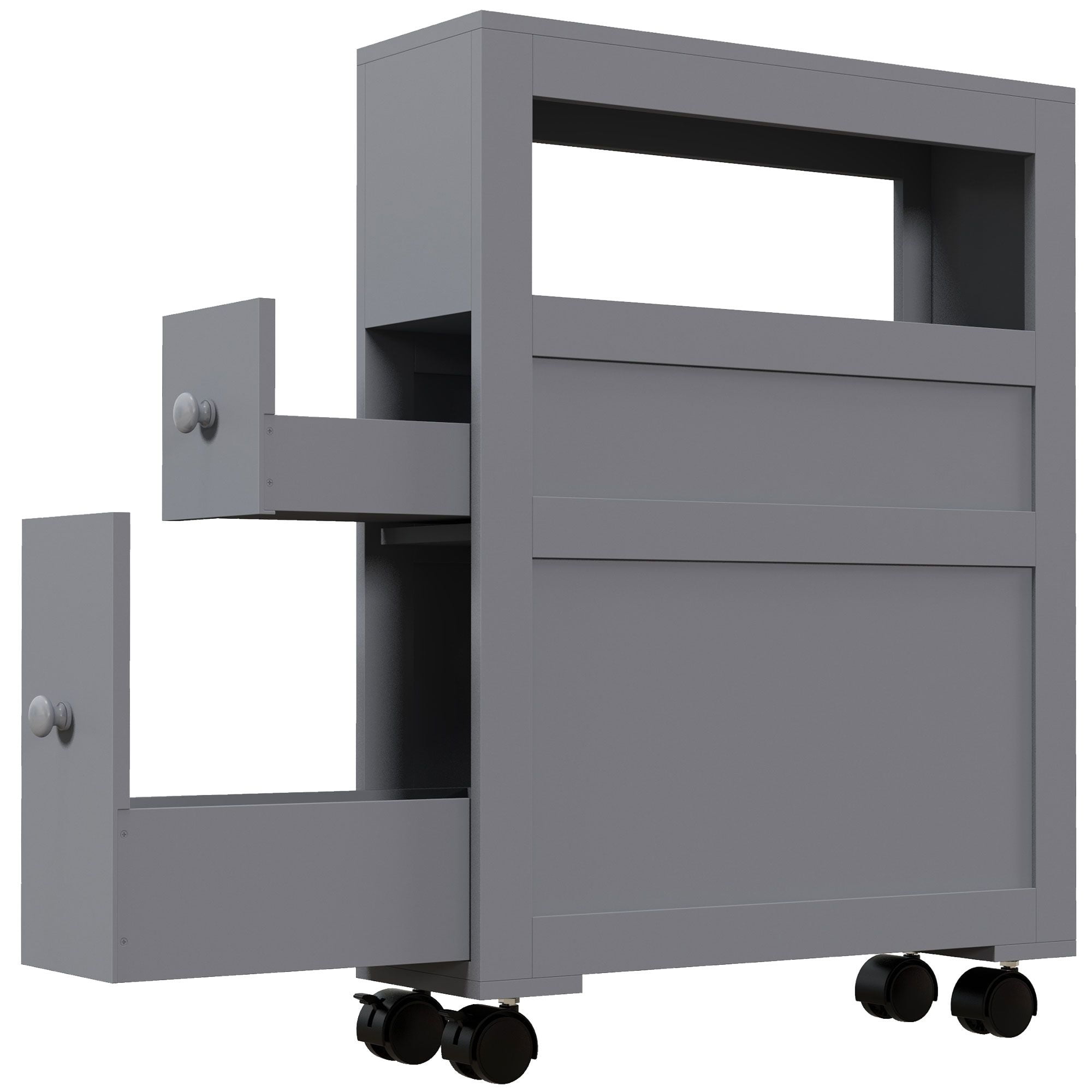 Bathroom Storage Cabinet, Slim Rolling Storage Tower with Drawers ...