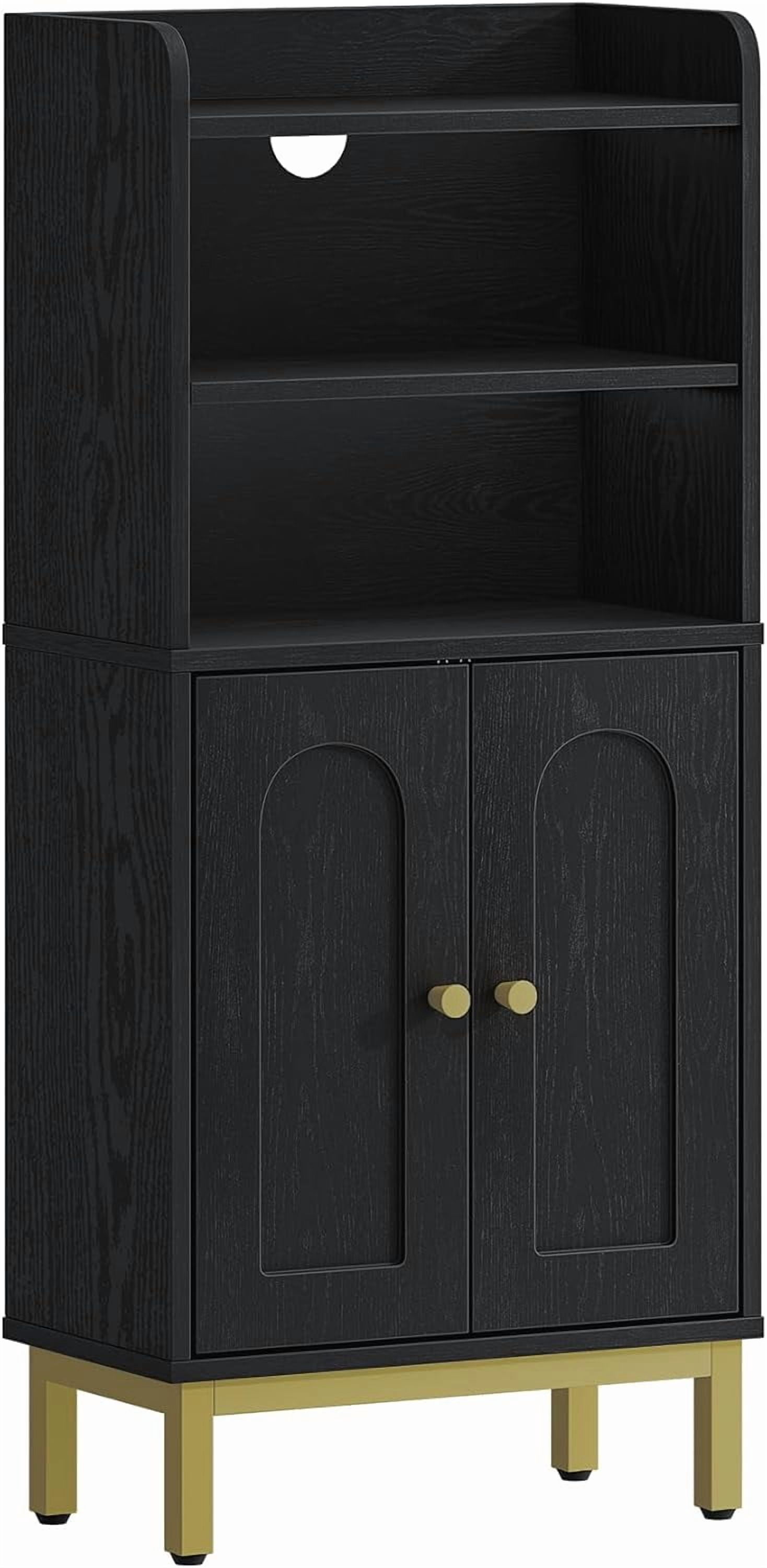 Bathroom Storage Cabinet, Small Floor Cabinet with 2 Door and Shelves ...