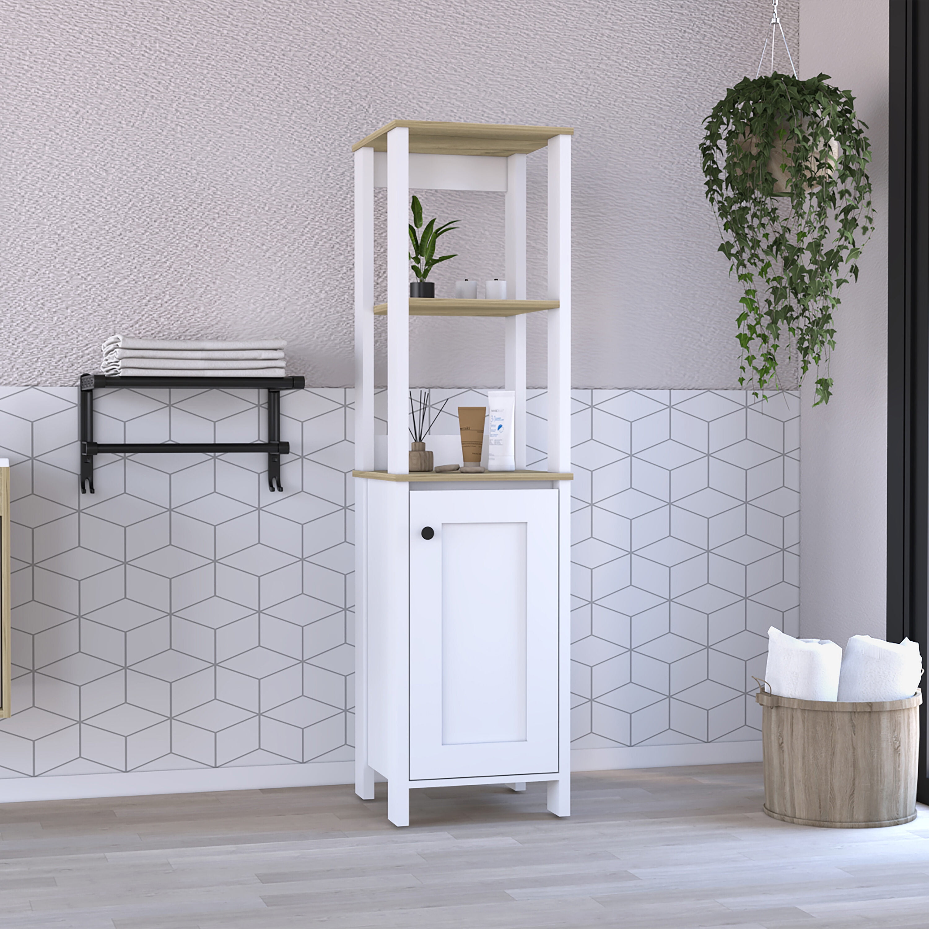 Bathroom Storage Cabinet St. Clair Linen Cabinet, Two Interior Shelves ...