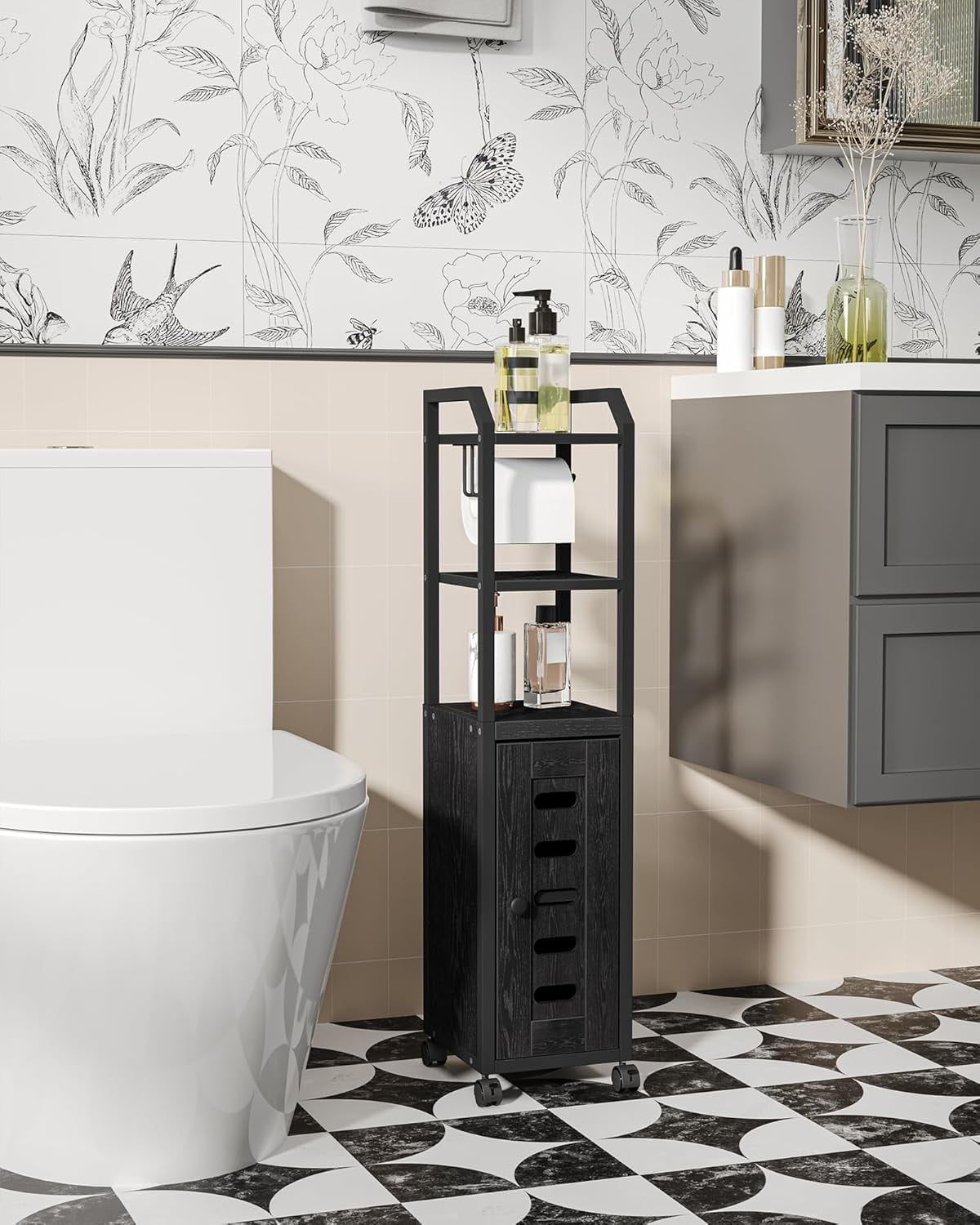 Bathroom Storage Cabinet - Toilet Paper Storage Cabinet, Small Toilet ...
