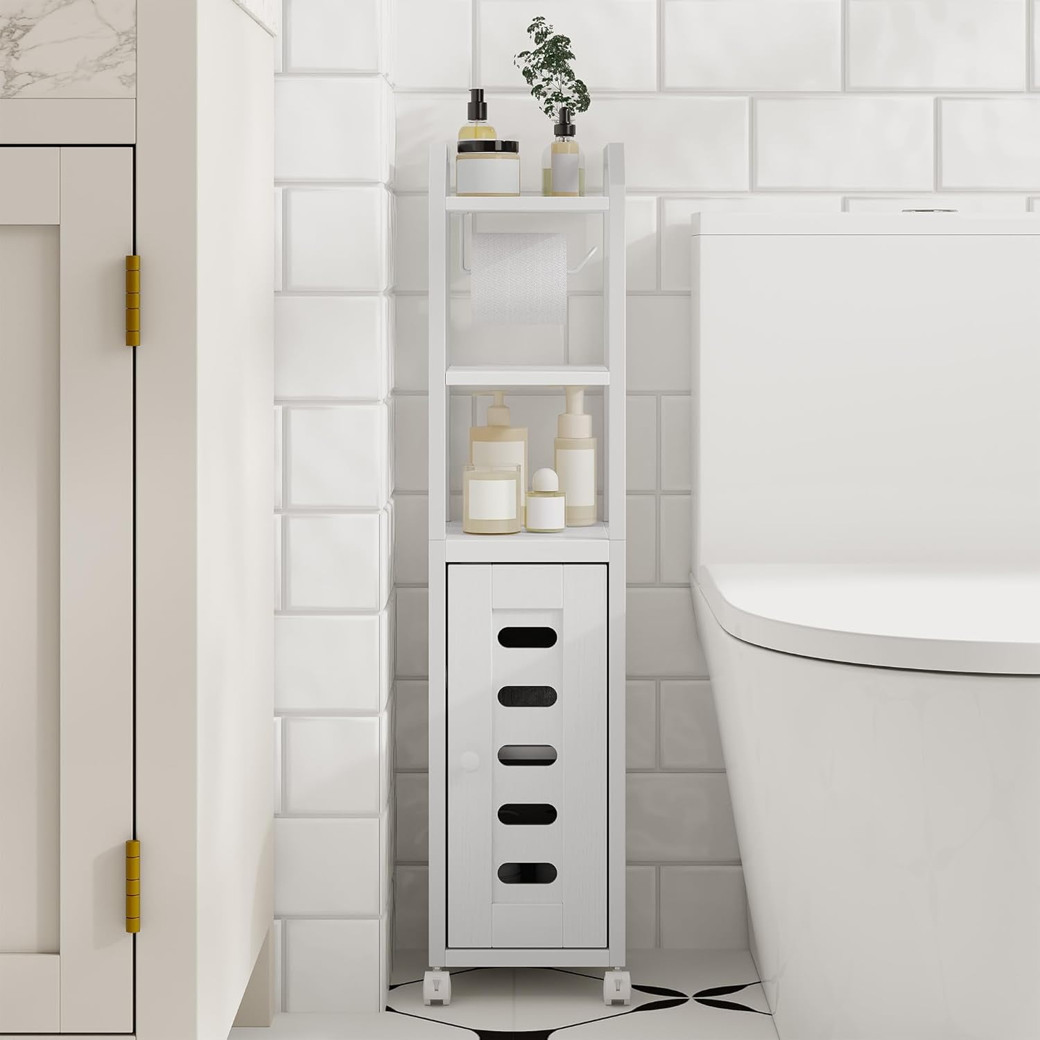 Bathroom Storage Cabinet - Toilet Paper Storage Cabinet, Small Toilet ...