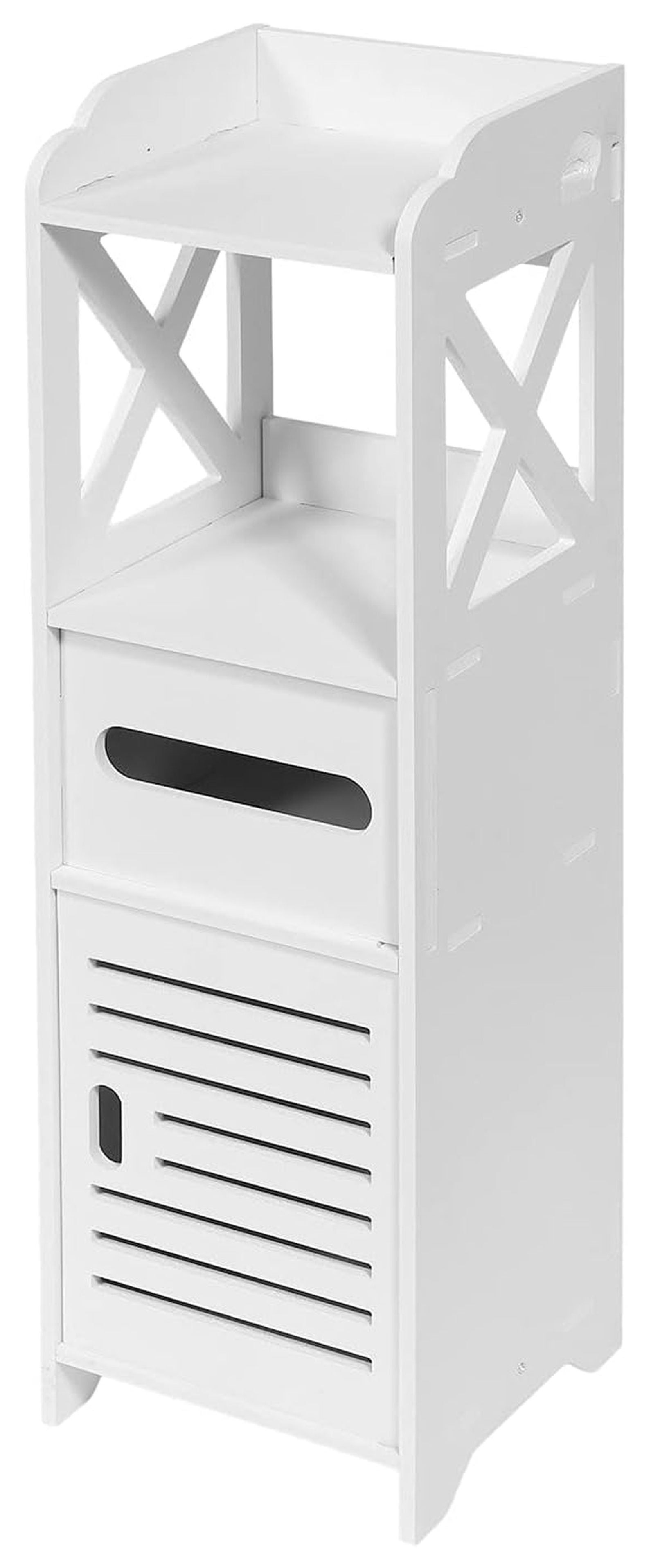 Bathroom Storage Cabinet Tower - Freestanding Restroom Organizer Rack ...