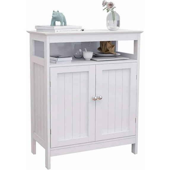 Bathroom Storage Cabinet White Freestanding Organizer Cabinet for ...