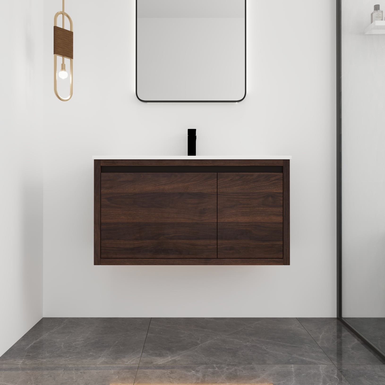 Bathroom Storage Cabinet With Gel Sink, Modern Float Mounting Design ...