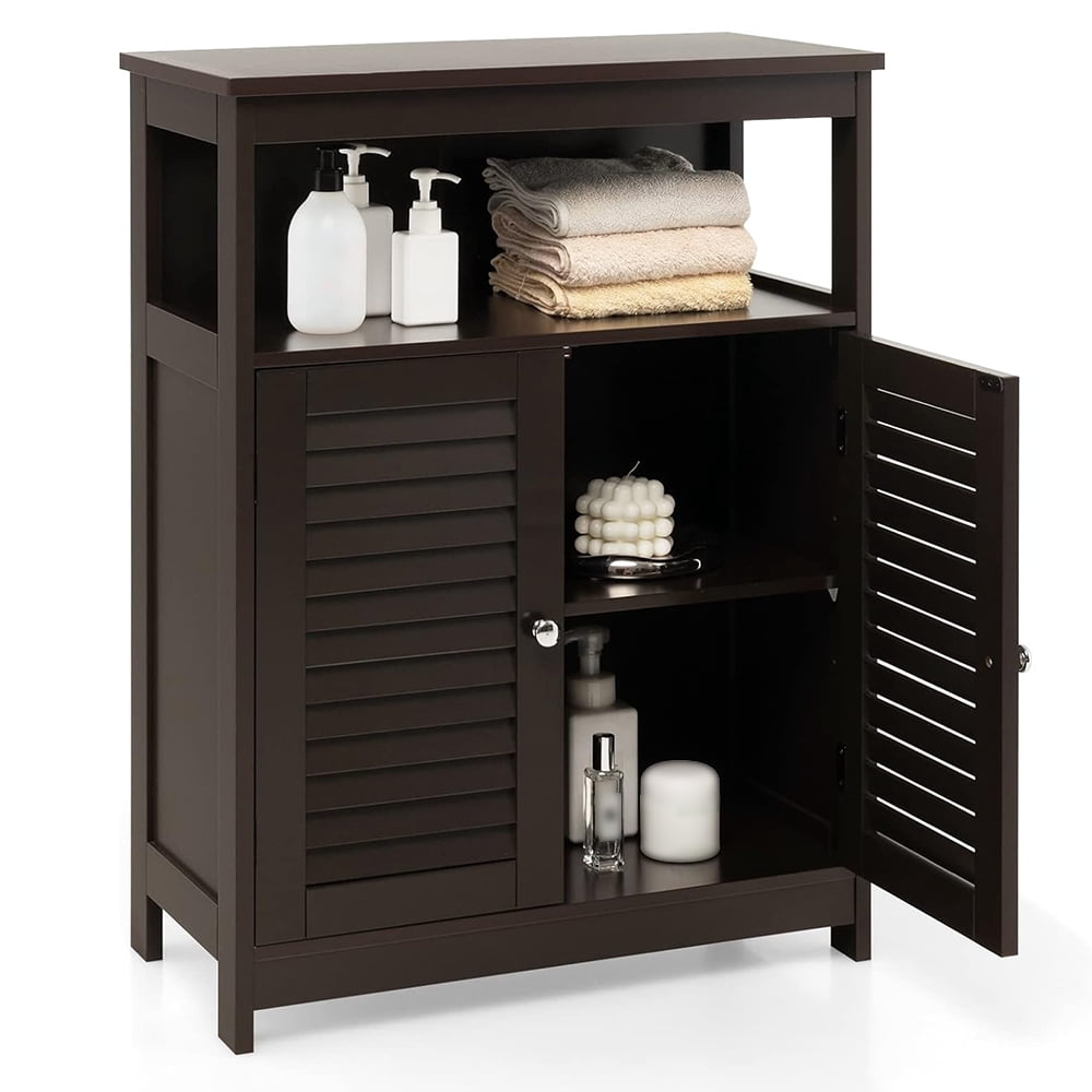 Bathroom Storage Cabinet, Wooden Side Storage Organizer, Freestanding ...
