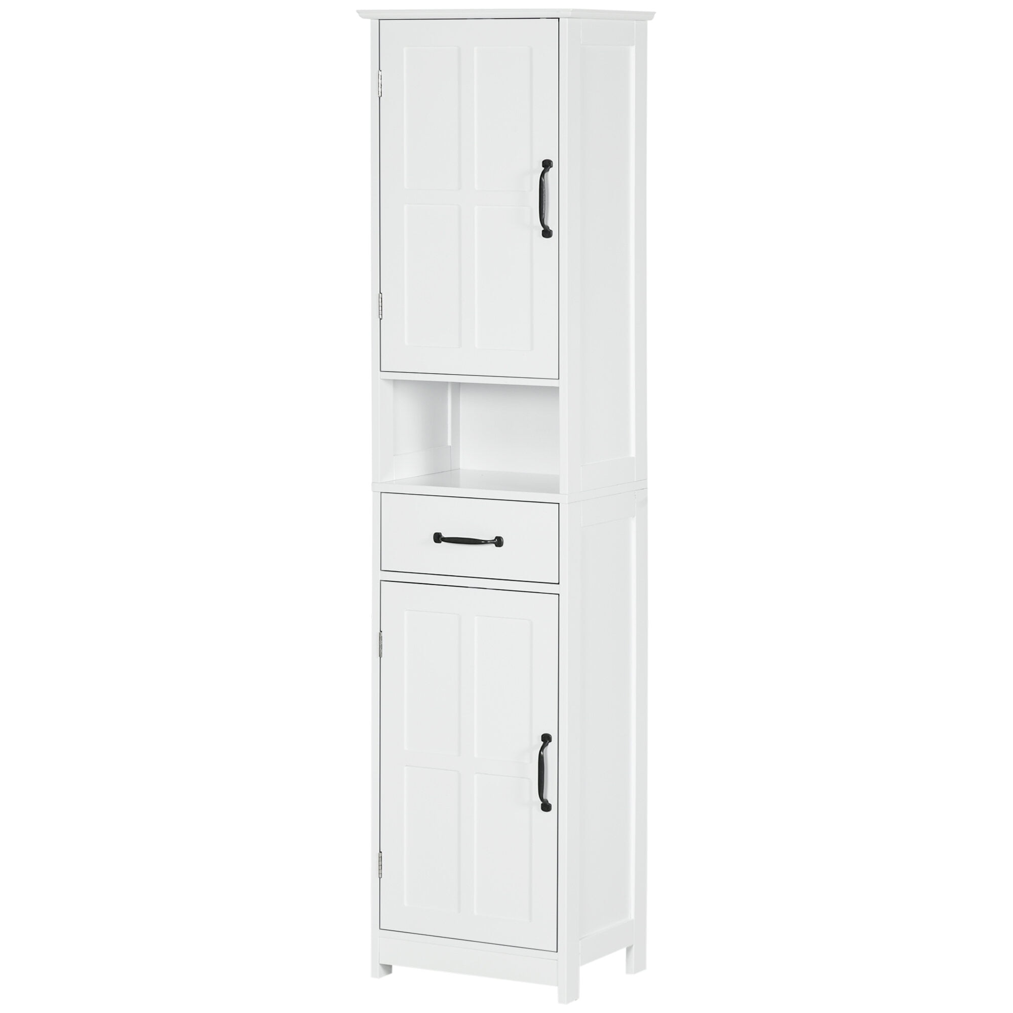 Bathroom Storage Cabinet kleankin Slim Bathroom Storage Cabinet, Tall ...