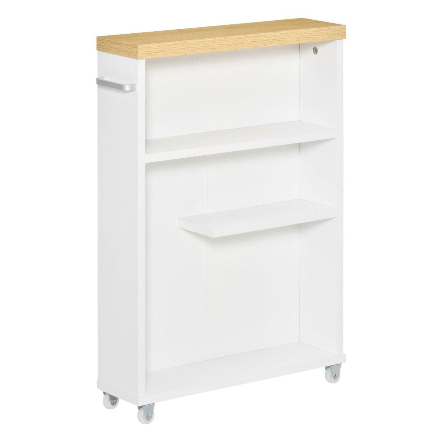 Bathroom Storage Cabinet with Wheels, Slim Toilet Vanity Organizer ...