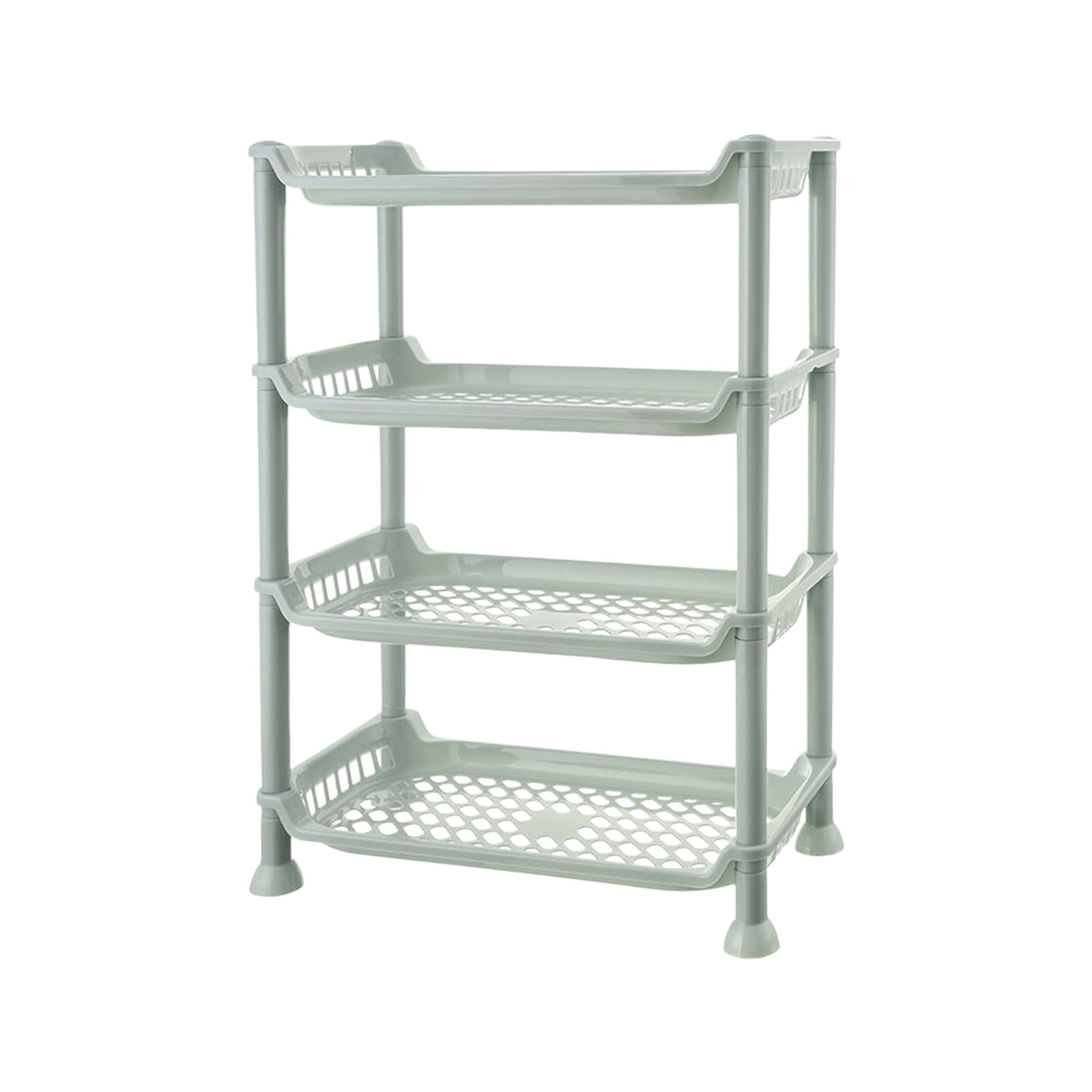 Bathroom Storage Organizers, 4-Layer Plastic Storage Rack, Drainage ...